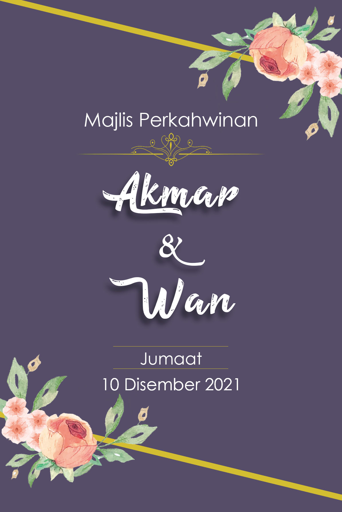Undangan Majlis Perkahwinan Akmar ♥ Wan | 10.12.21 - POVE.my - EKAD ...