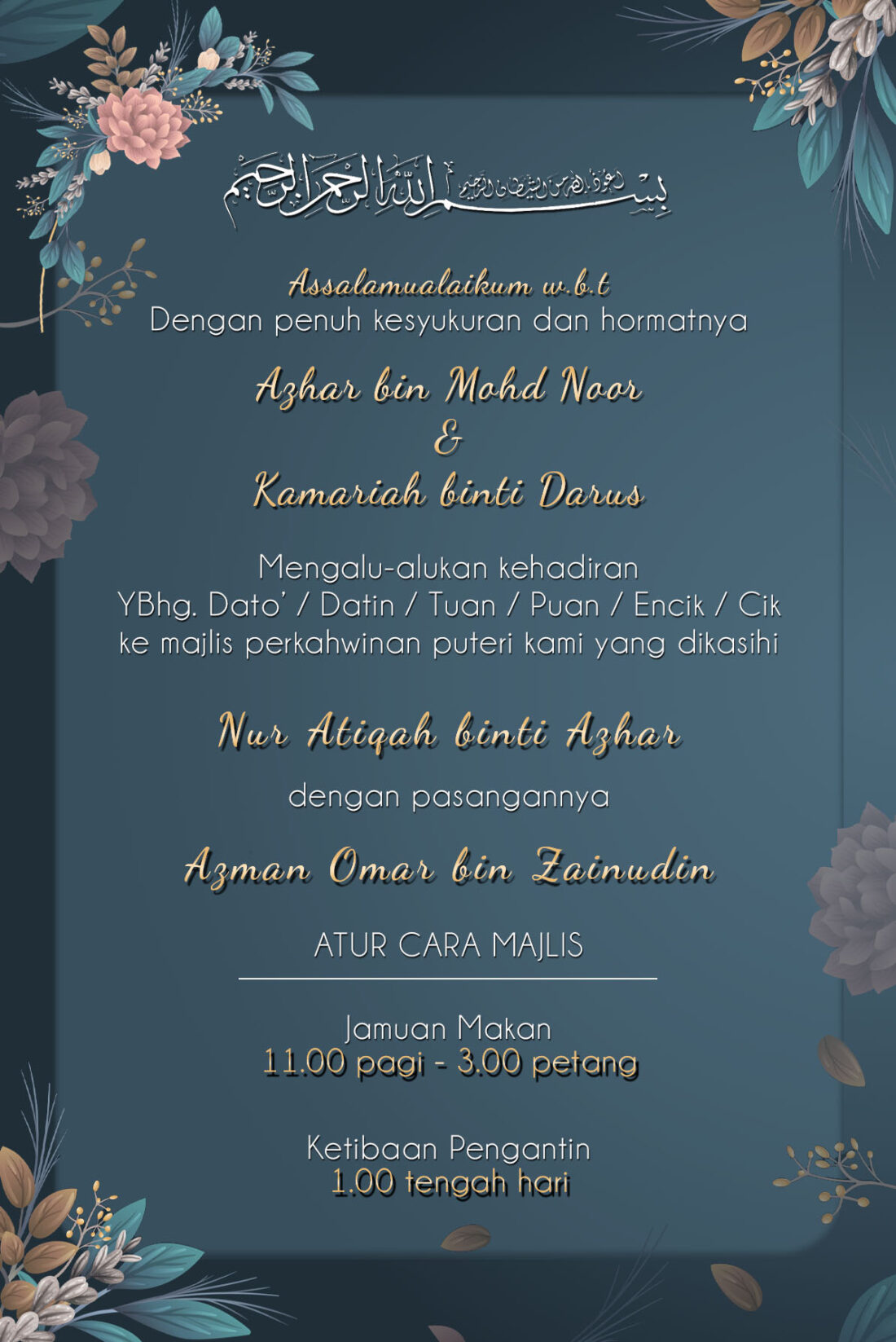 Undangan Majlis Perkahwinan Atiqah ♥ Azman | 10.09.22 - POVE.my - EKAD ...