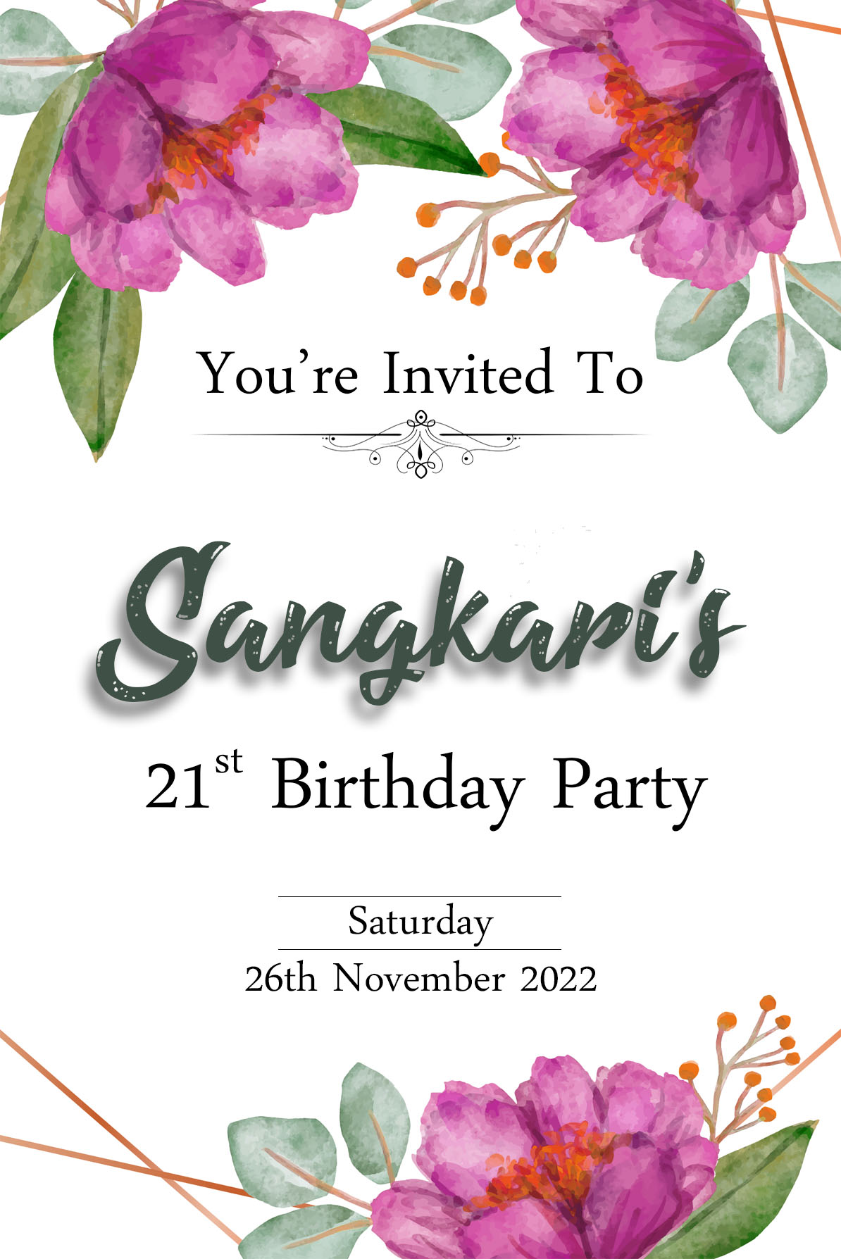 Invitation to the ♥ Sangkari's ♥ 21st Birthday Celebration | 26.11.22 ...