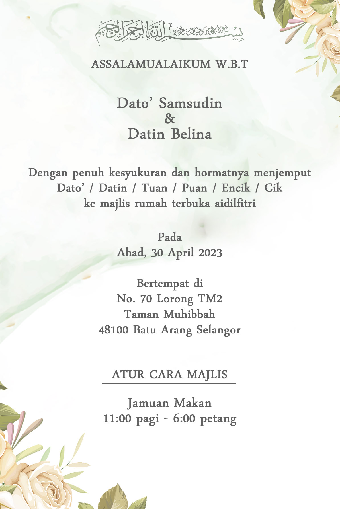 Contoh Jemputan Majlis Rumah Terbuka Aidilfitri Templ - vrogue.co Contoh Jemputan Majlis Rumah Terbuka Aidilfitri Templ - vrogue.co